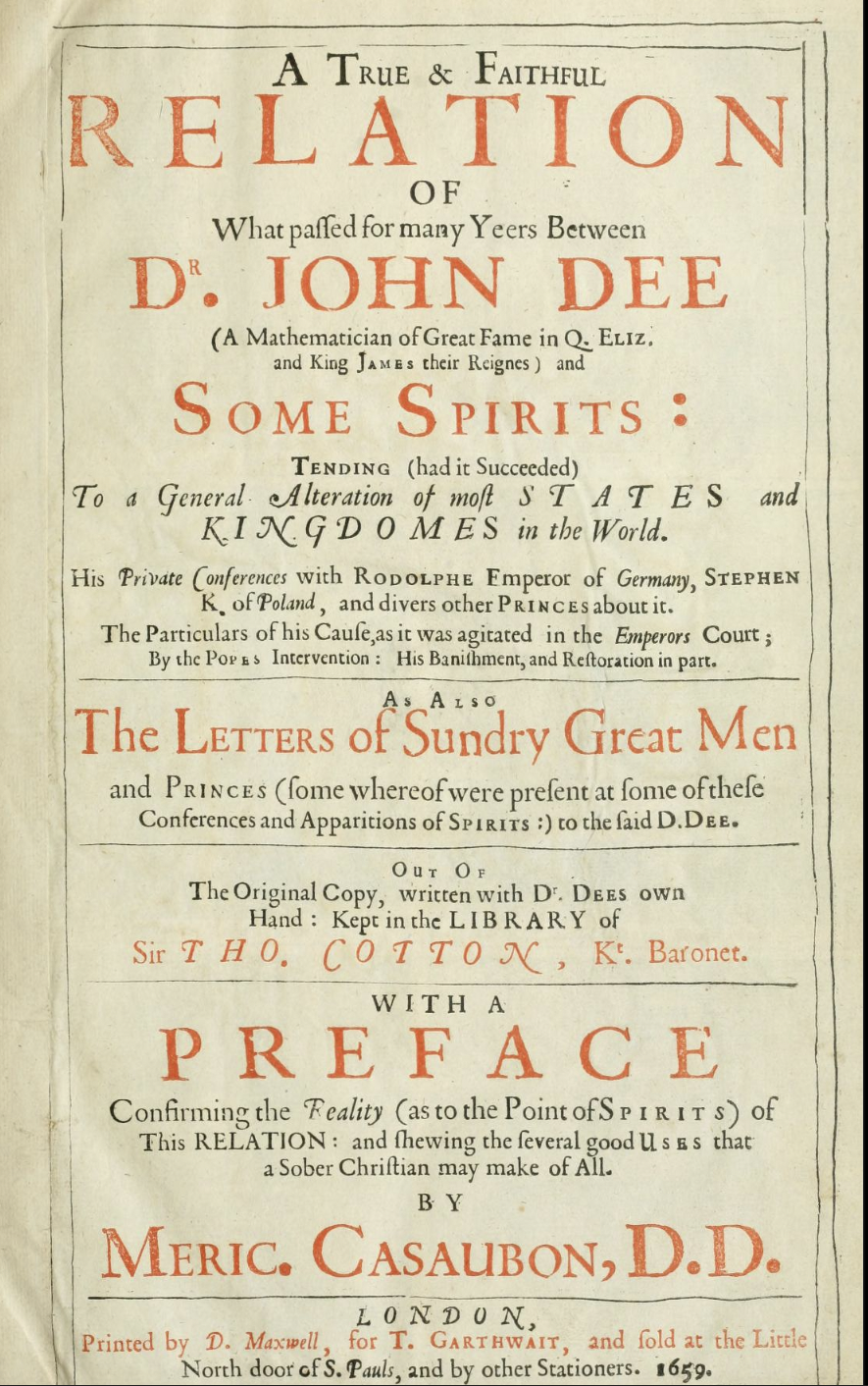 Why Did the Magus Dr. John Dee Not Scry for Himself in the Black Mirror ...